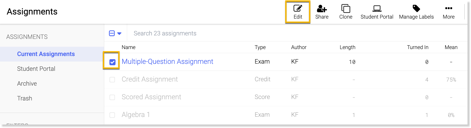 Edit an Assignment – Gradient Help Center