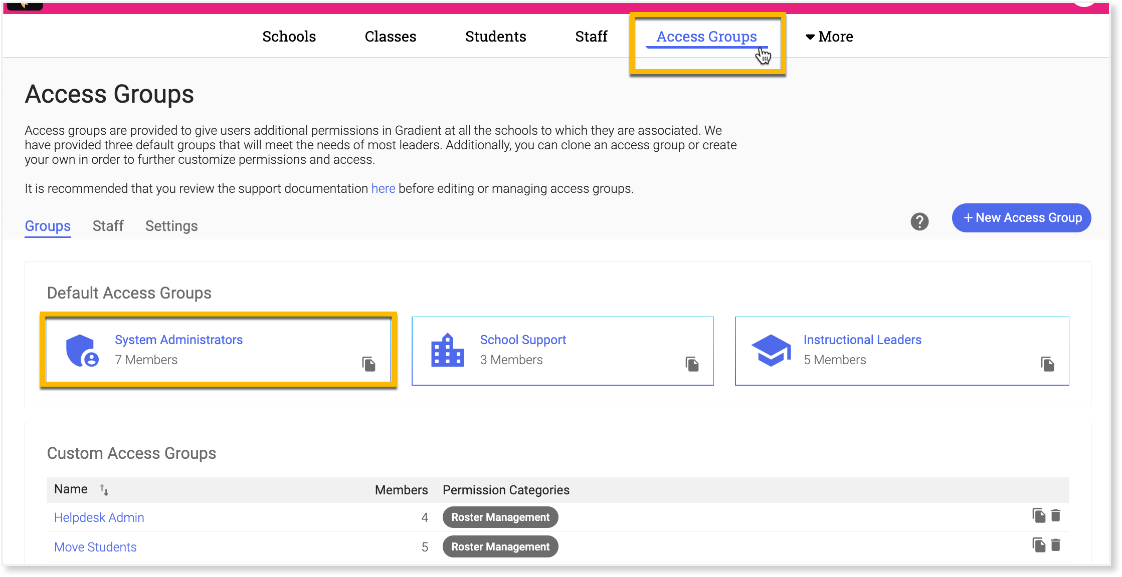 Manage Access Groups – Gradient Help Center